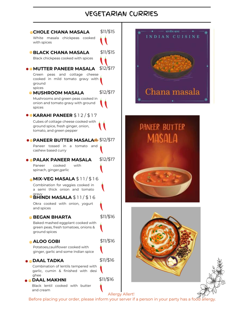 Menu - Maitreya Indian Authentic cuisine