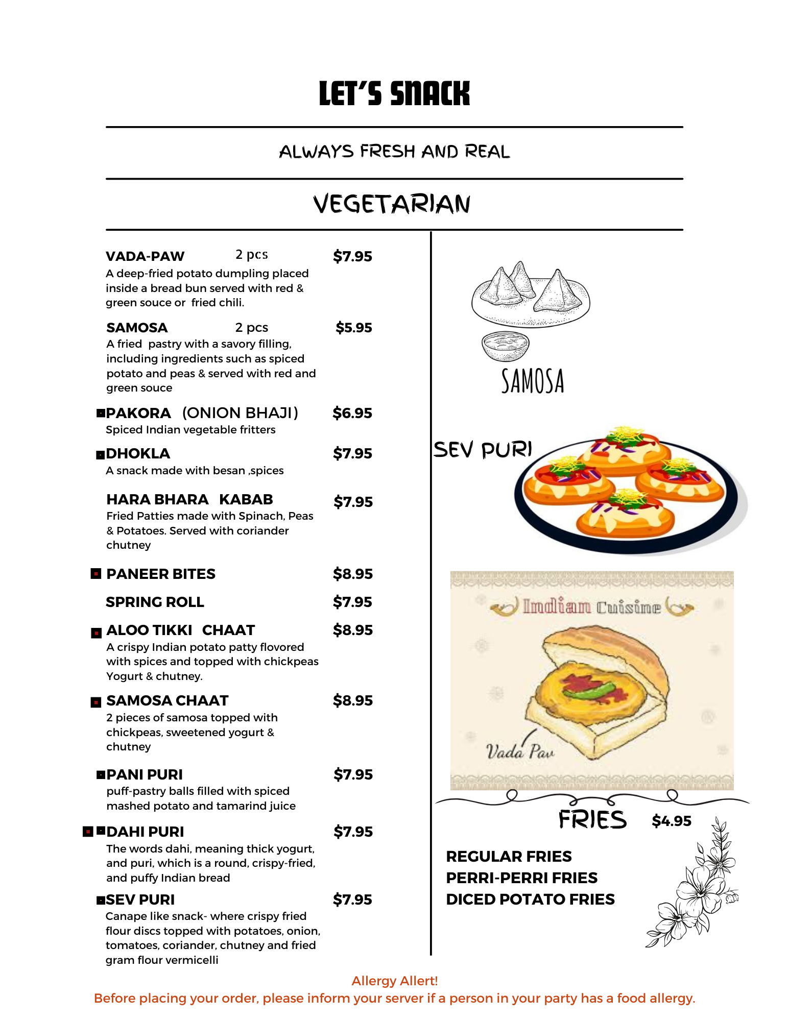 Menu - Maitreya Indian Authentic cuisine